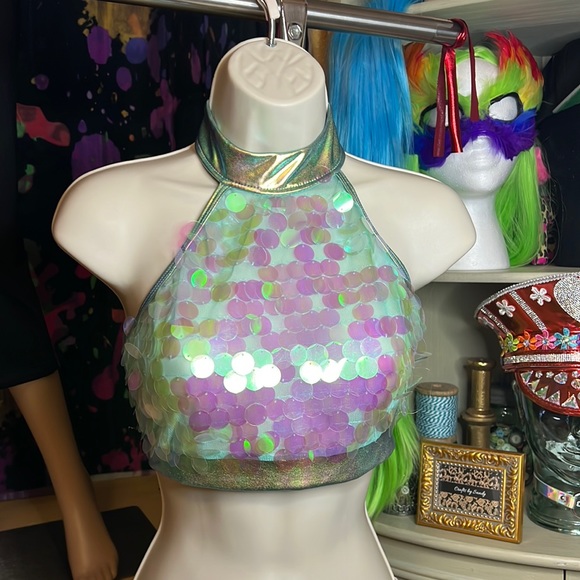 iHeartRaves | Skirts | Holographic Rave Outfit 3 Piece Set | Poshmark